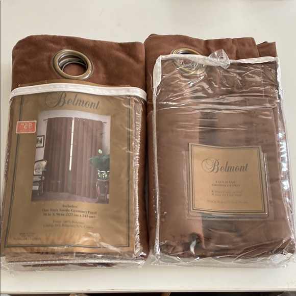 Belmont | Accents | Belmont Faux Suede Brown Curtain Panel Set Of 2 ...